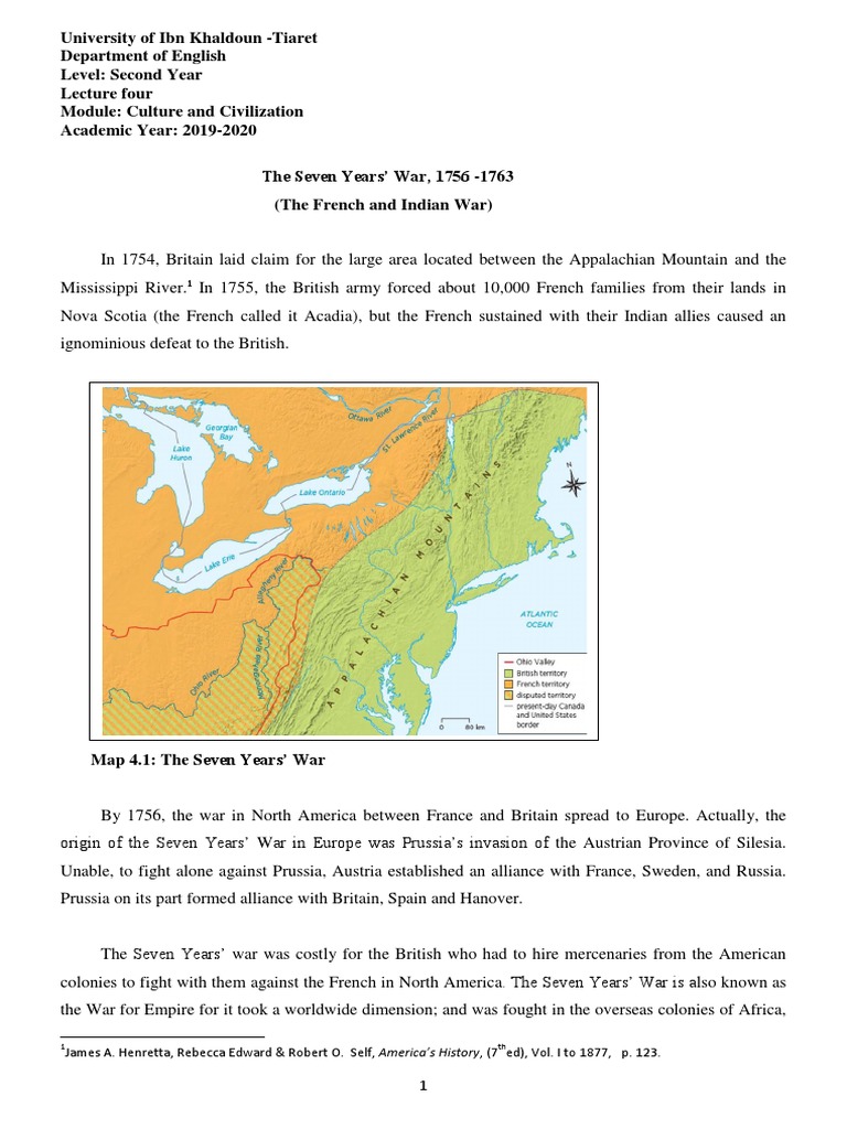 Lecture 4 The Seven Years' War, 1756-1763 | PDF | New France | Kingdom ...