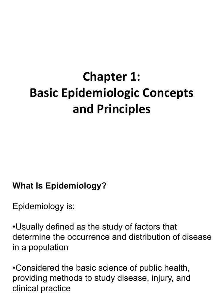 1 Basic Epidemiological Concepts and Principles PDF | PDF ...