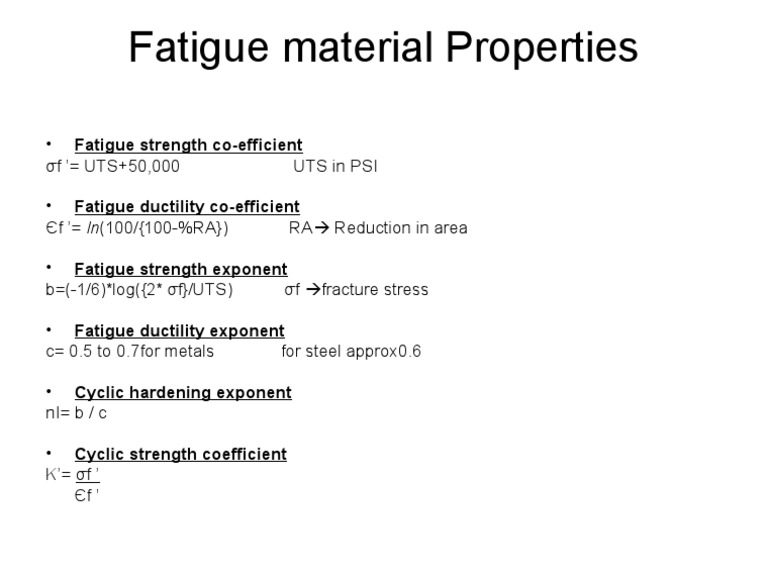 Fatigue Material Properties | PDF | Science & Mathematics