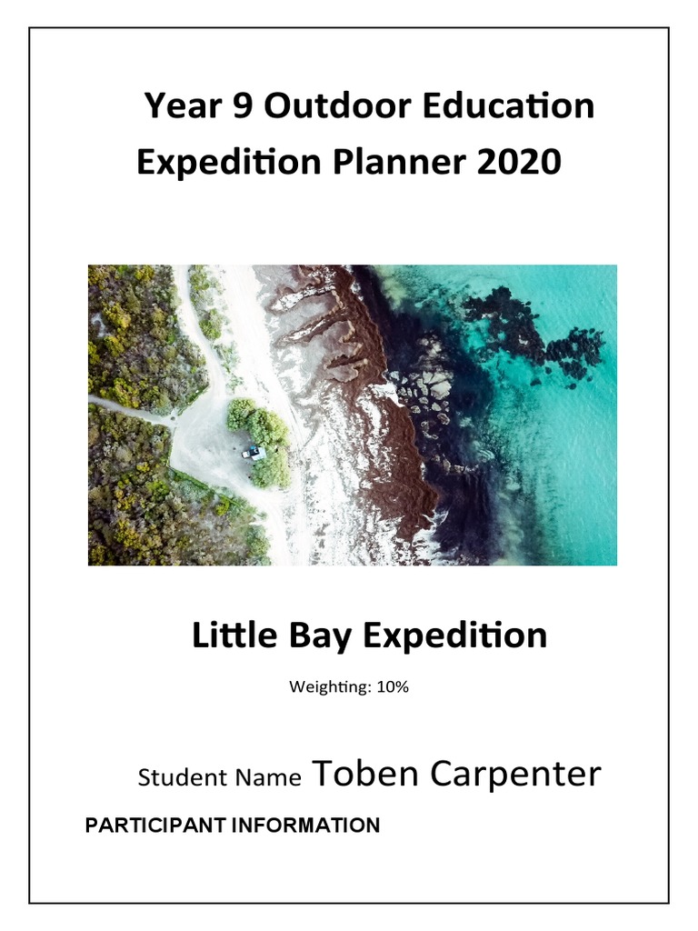 Year 9 Outdoor Education Expedition Planner 2020 | Download Free PDF ...