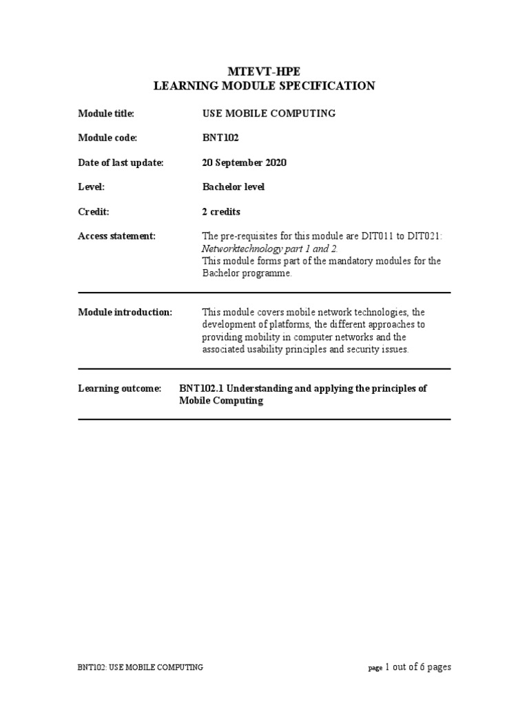 BNT102 Use Mobile Computing | PDF | Wireless Lan | Computer Network