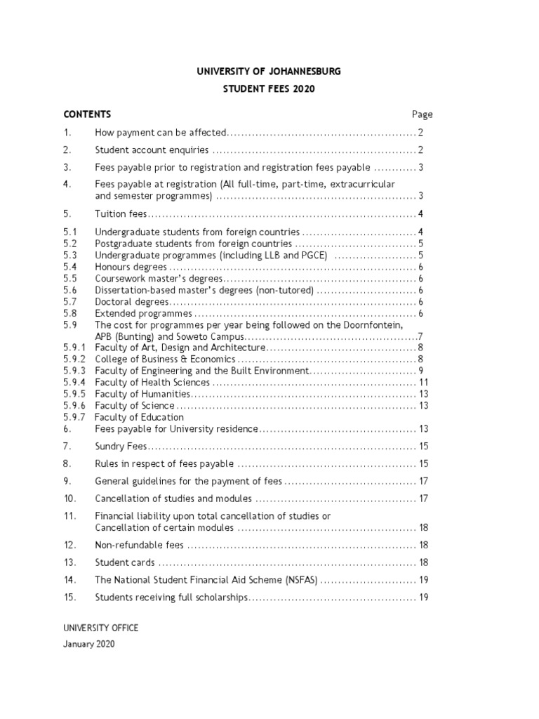2020 FEE BOOK Updated | PDF | Academic Degree | Banks