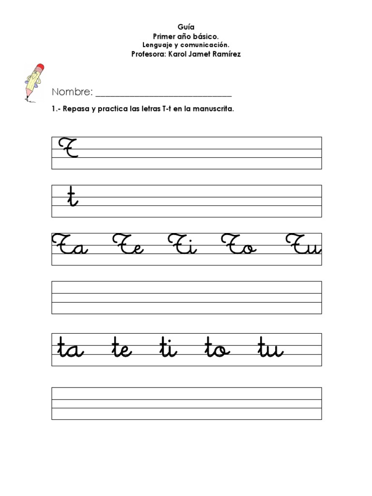 Guia Lenguaje Letra T | PDF