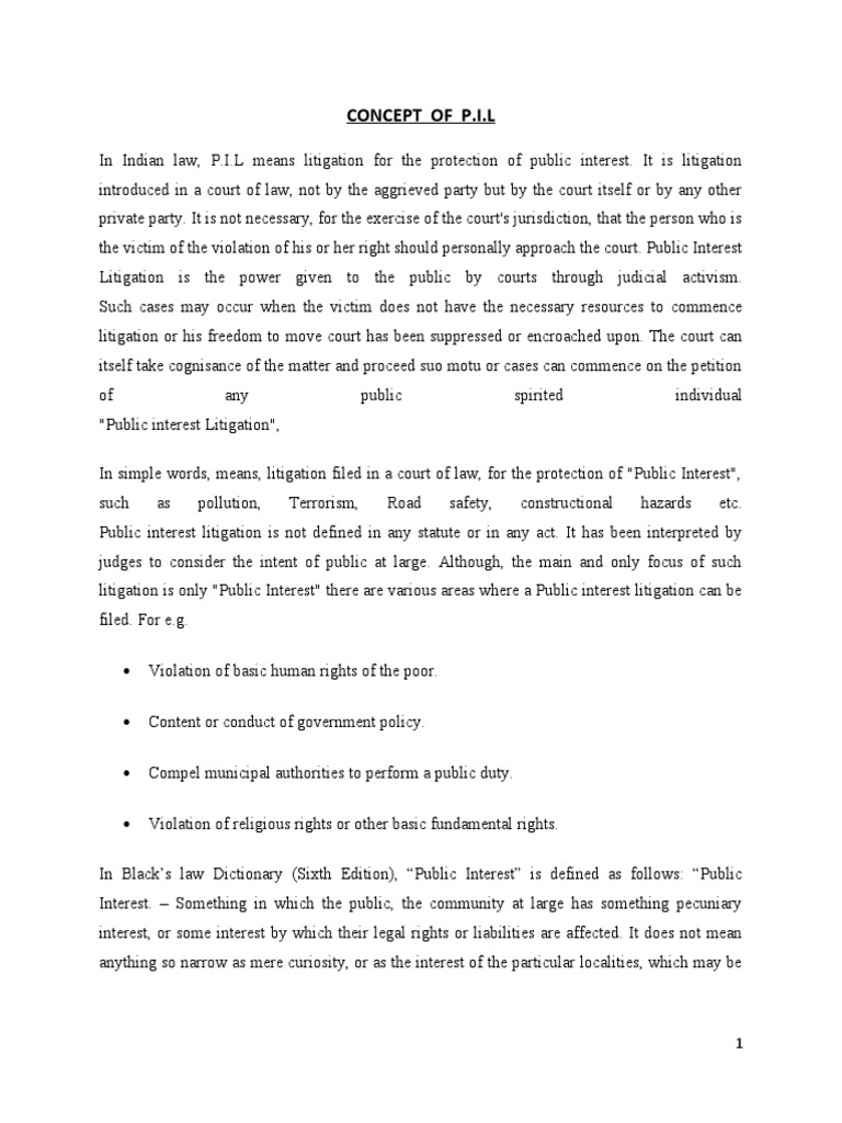 Public Interest Litigation | PDF | Standing (Law) | Lawsuit