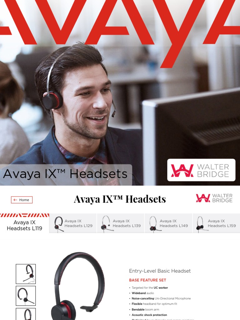 Avaya - Catalogo Diademas 2019 (Ingles) | PDF | Telecommunications ...