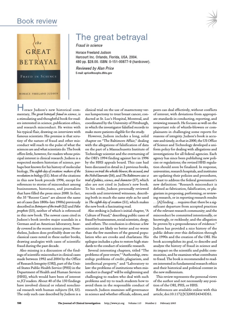 The Great Betrayal: Book Review | PDF | Inquiry | Science