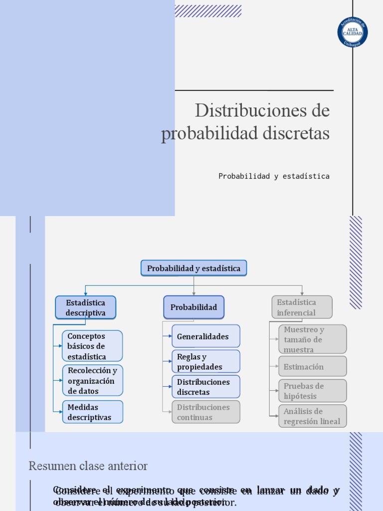 S6 Distribuciones de Probabilidad Discretas | PDF | Variable aleatoria | Media