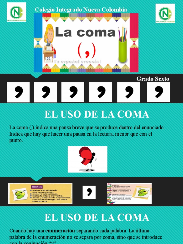 Guía sobre el uso de la coma | PDF | Estudios de idiomas extranjeros