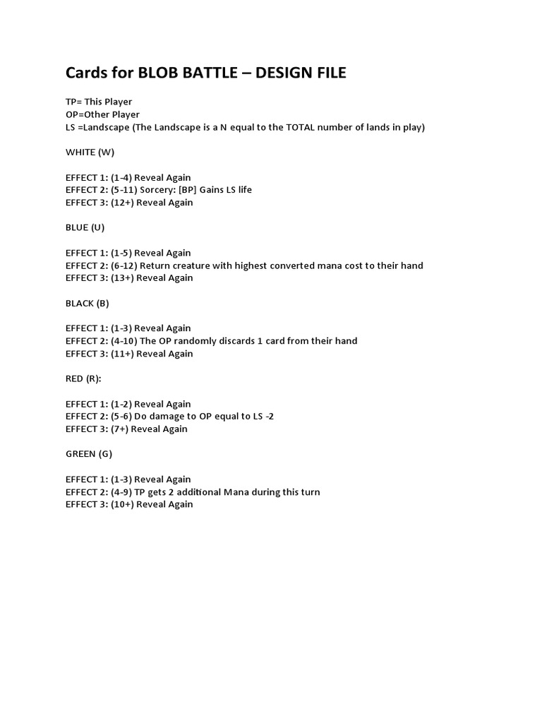 Cards For Blob Battle | PDF