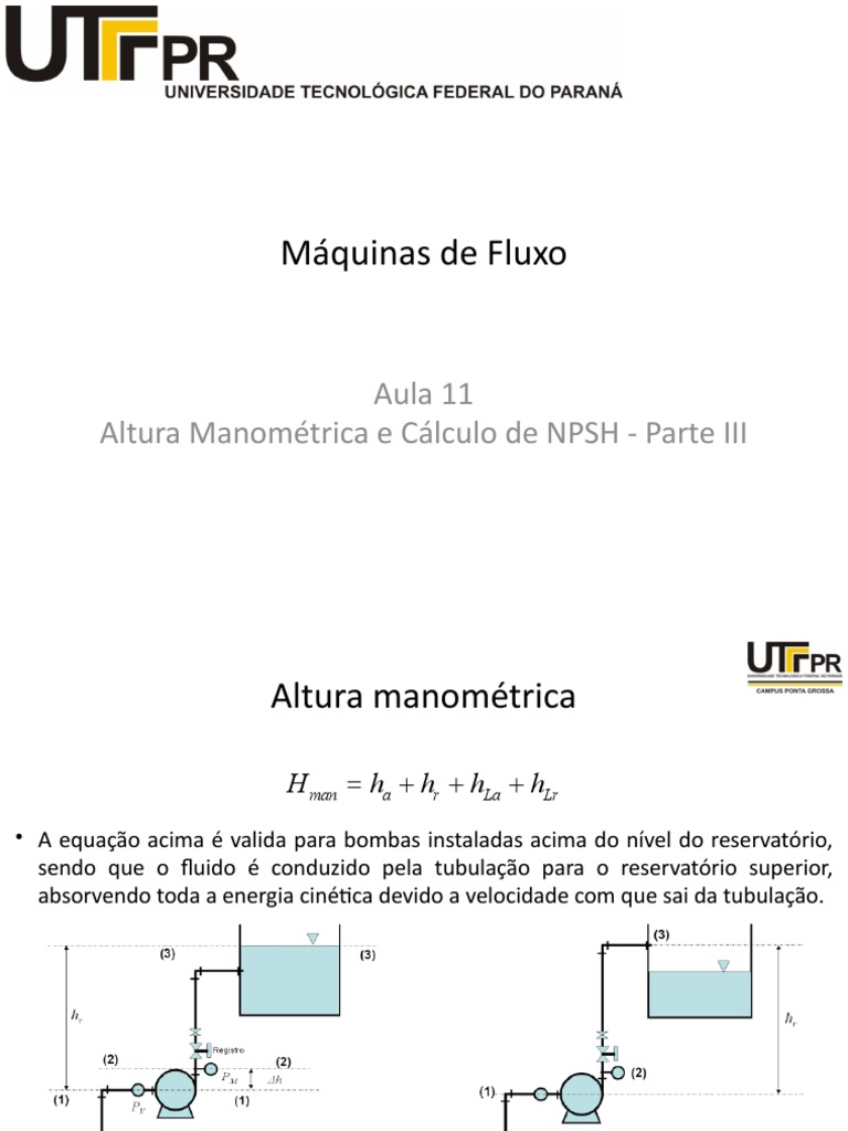 11 - Altura Manométrica e Cálculo de NPSH - Parte III | PDF | Mecânica ...