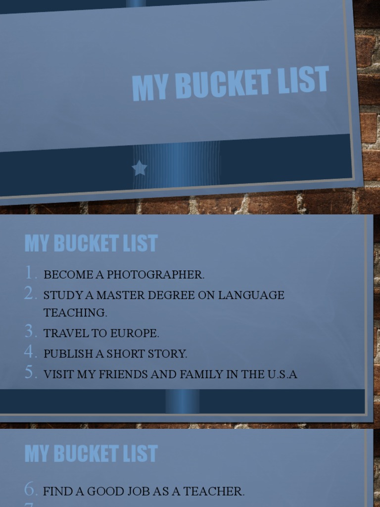 Creating Your Bucket List Presentation | PDF