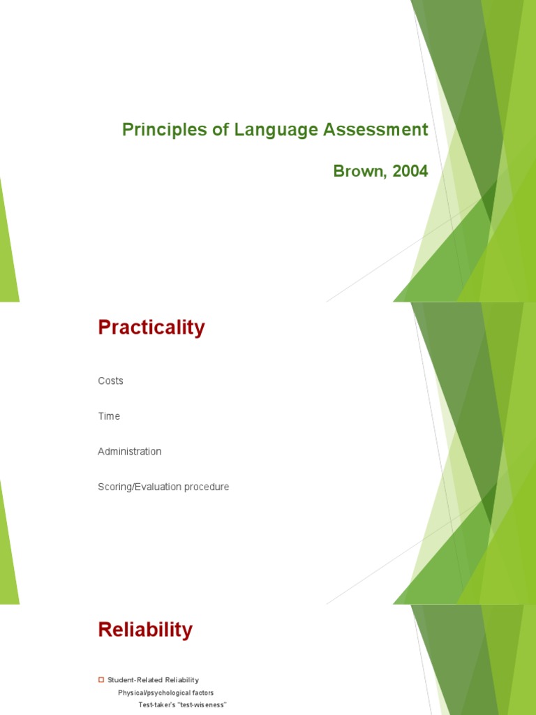 Language Assessment Principles Explained | PDF