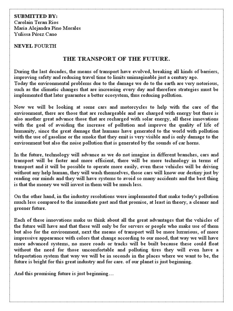 Future Eco-Friendly Transportation Innovations | PDF | Transport ...
