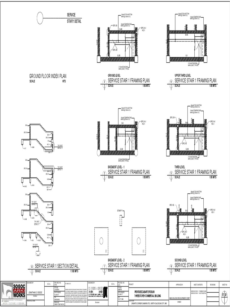 Ground Floor Index Plan Service Stair 1 Framing Plan Service Stair 1 ...