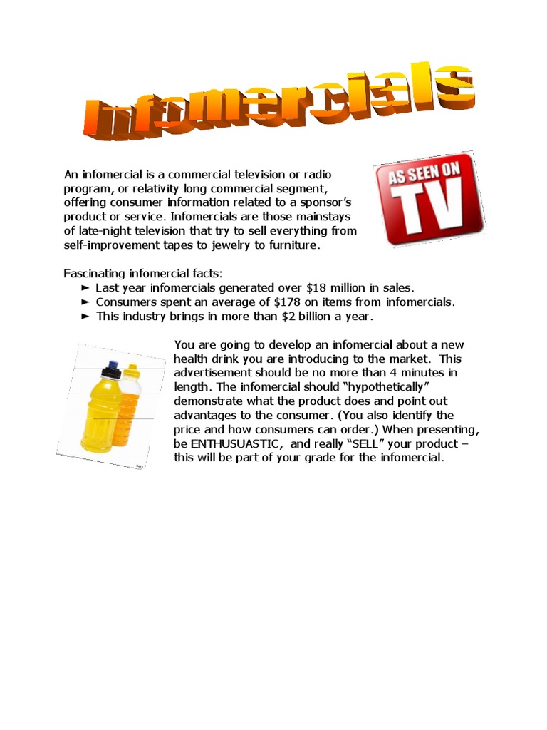 Infomercial Project | PDF | Media Manipulation | Business Economics