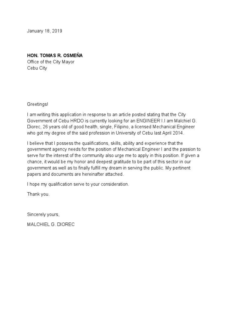 Application Letter | PDF