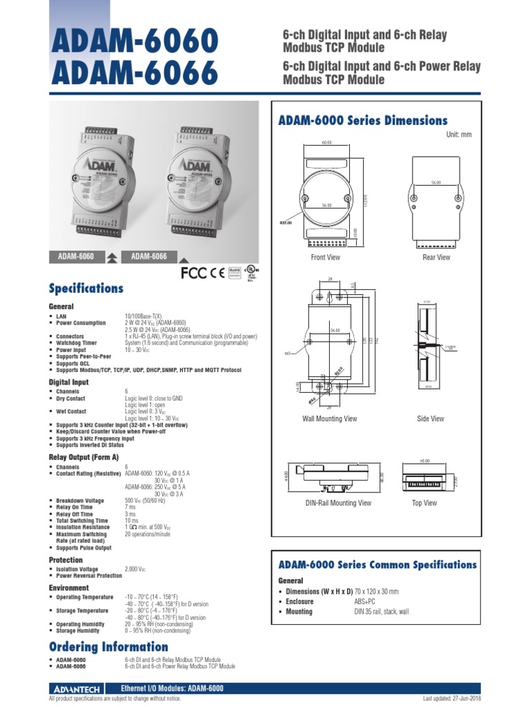 Adam 6060 PDF | PDF | Relay | Transmission Control Protocol