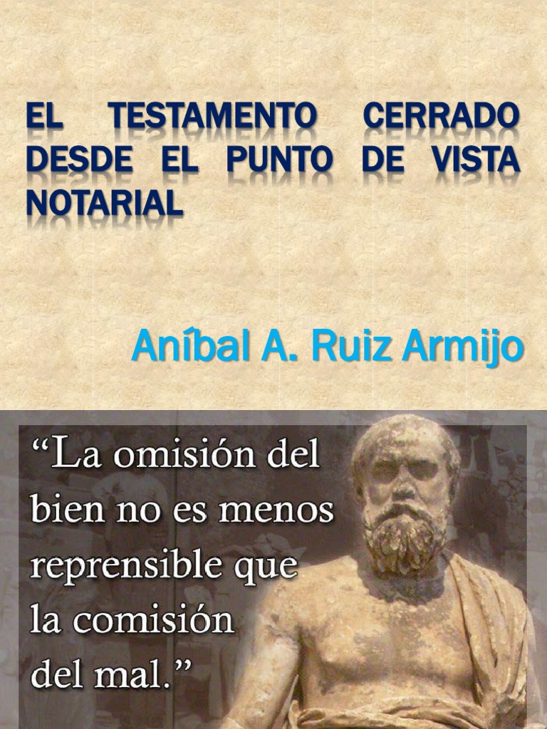 Testamento Cerrado Desde El Punto de Vista Notarial, El | PDF ...