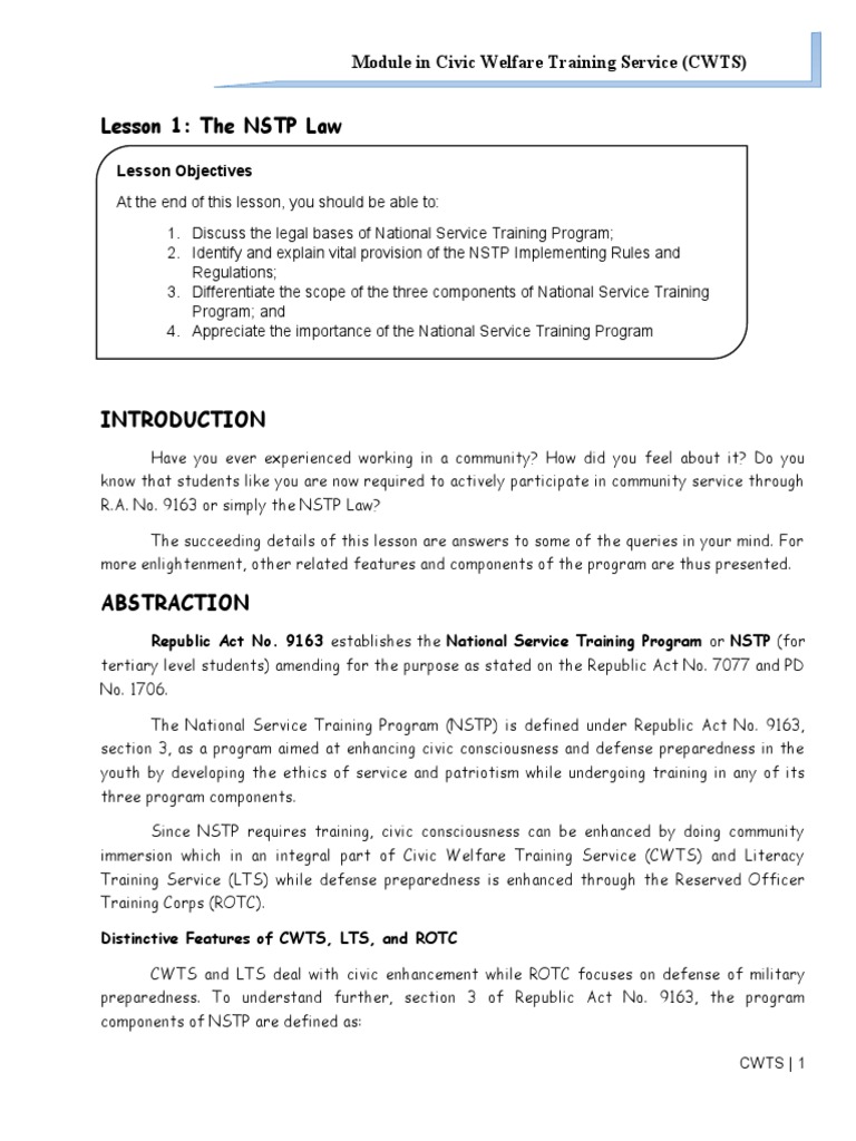 CWTS Module | PDF | Cognition | Psychological Concepts