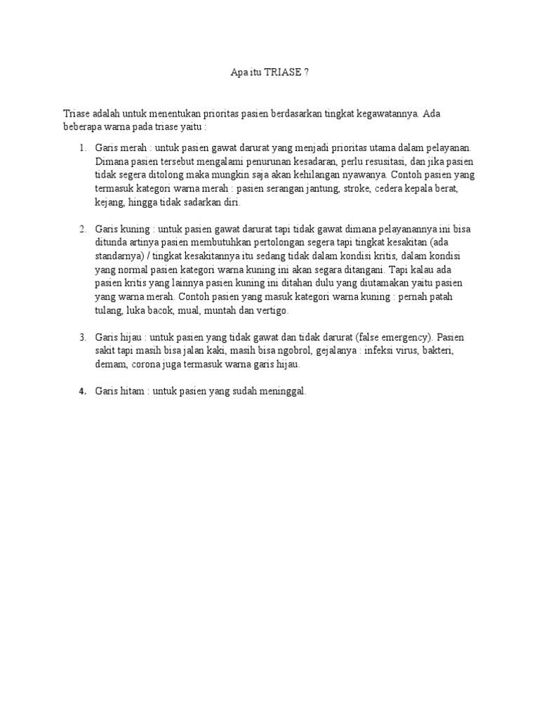 Apa Itu TRIASE | PDF