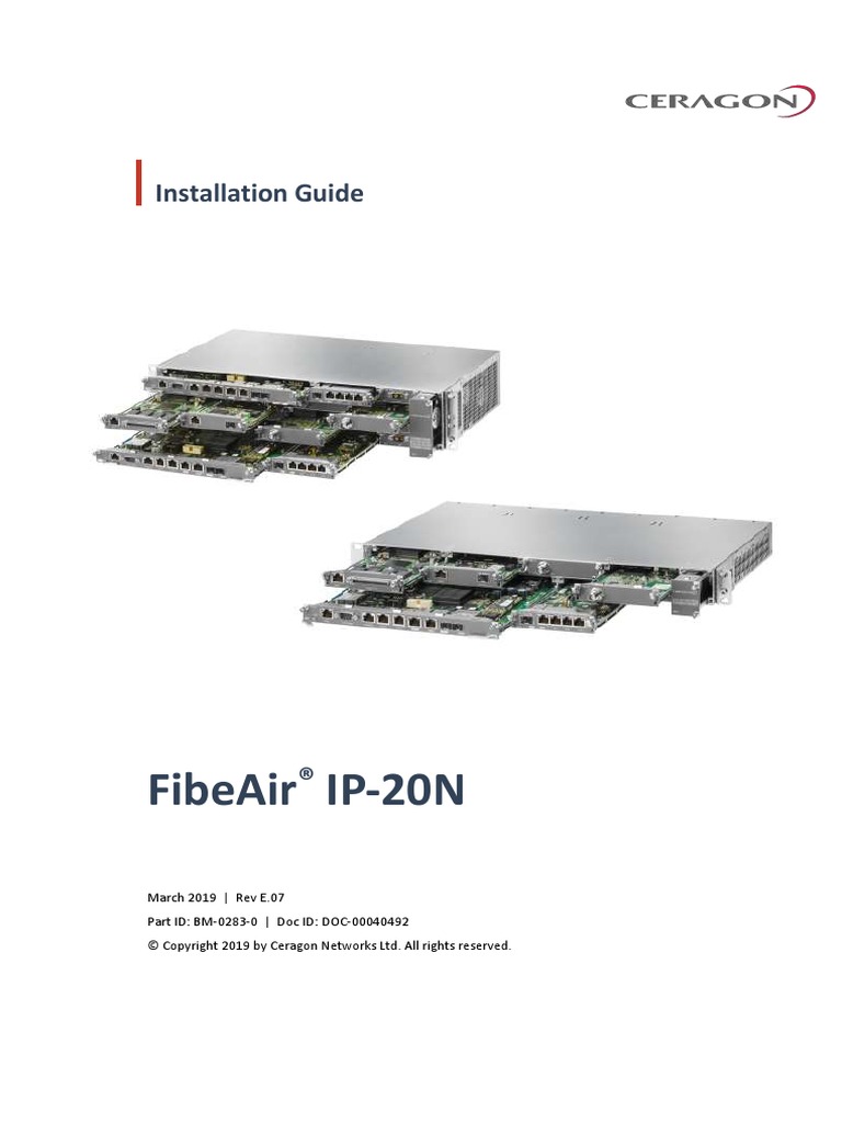 Ceragon FibeAir IP-20N Installation Guide | PDF | Electrostatic ...