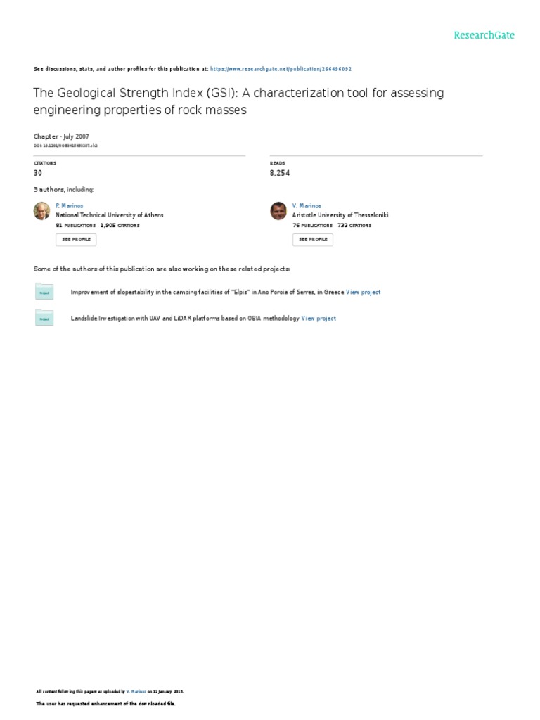 The Geological Strength Index GSI | Download Free PDF | Strength Of ...