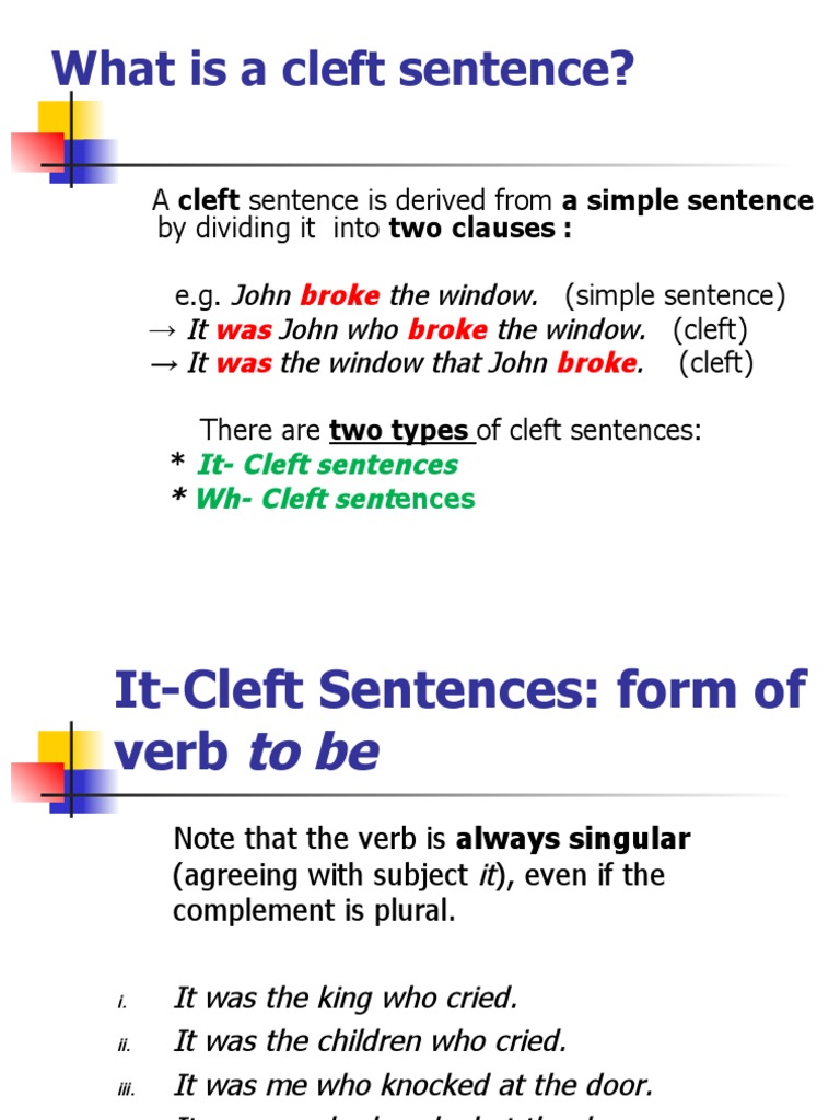 What Is A Cleft Sentence? | PDF | Clause | Sentence (Linguistics)
