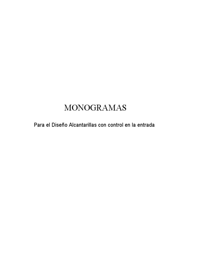 Monogramas - Diseño de Alcantarillas | PDF | Enseñanza de matemática