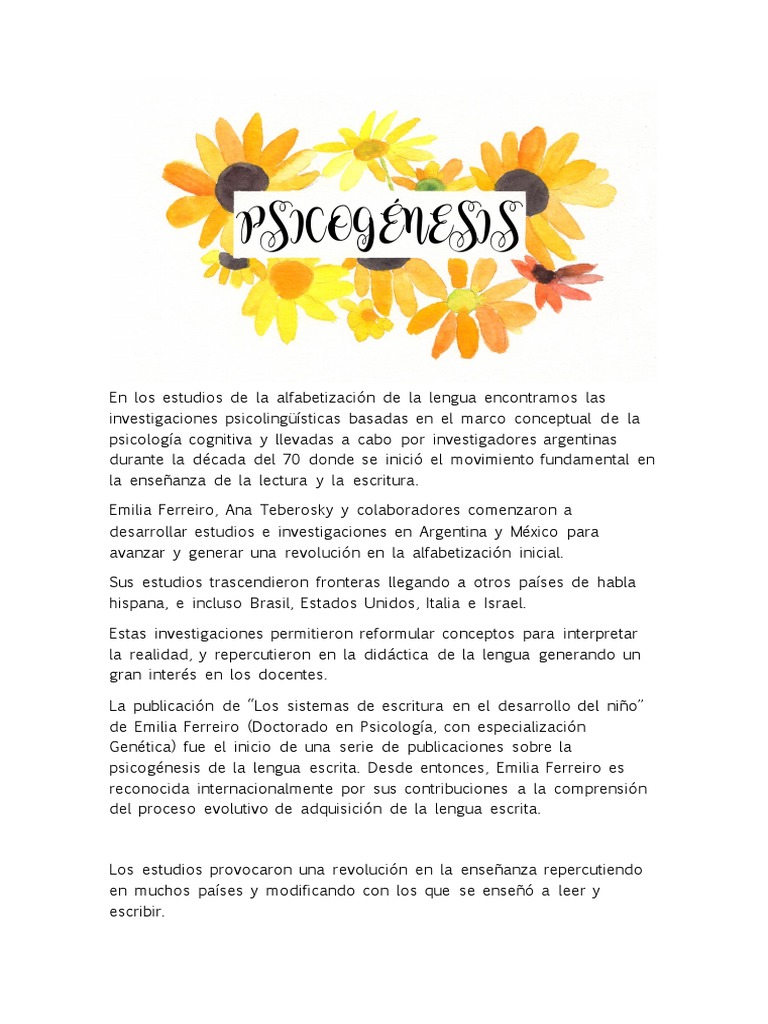 Psicogénesis y Conciencia Fonológica | PDF | Palabra | Escritura