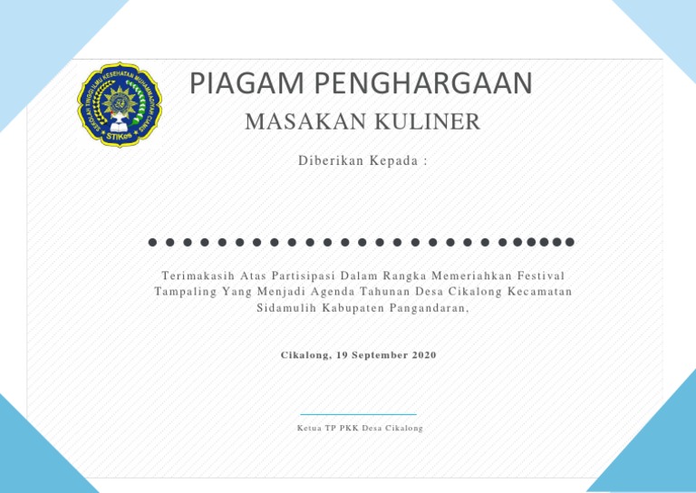 Piagam Penghargaan PKK | PDF