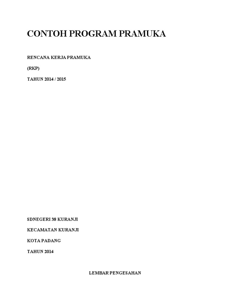 CONTOH PROGRAM PRAMUKA Siaga | PDF