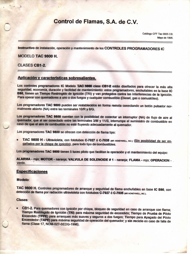 Control de Flamas TAC304 | PDF