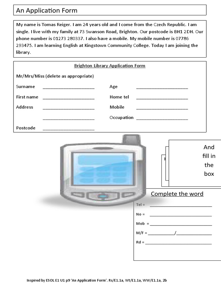 An Application Form: and Fill in The Box | PDF