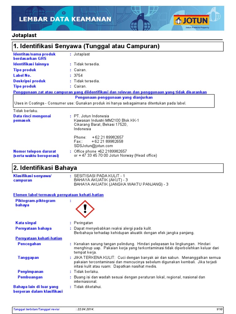 Lamp 3.1 MSDS-Jotaplast | PDF