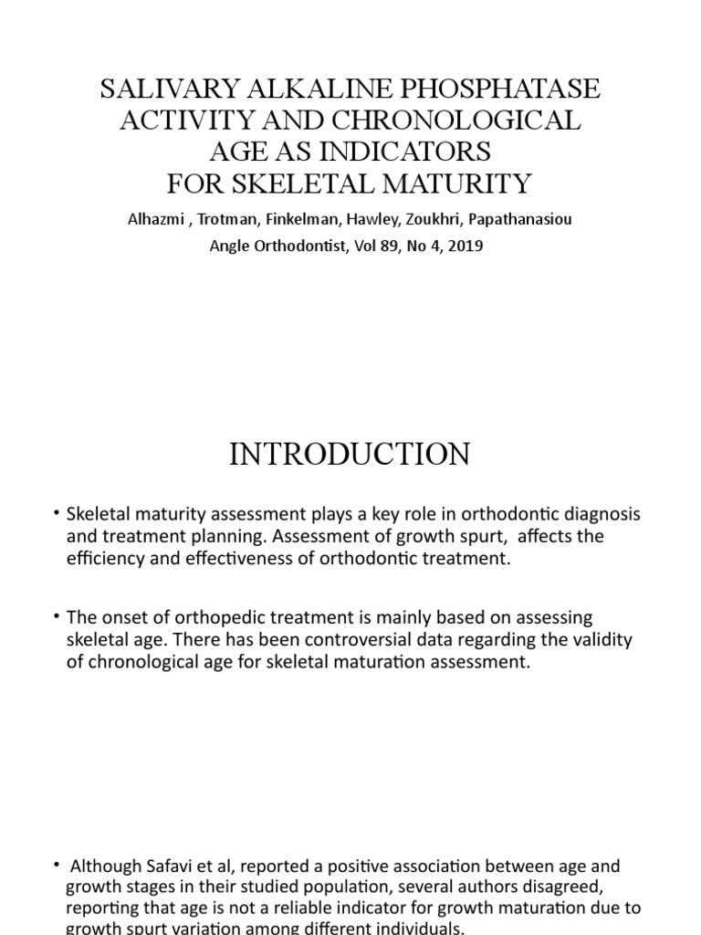 ALP As Smi | PDF | Orthodontics | Biomarker