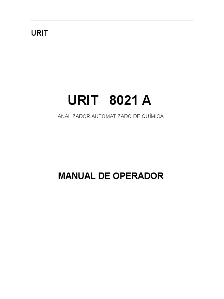 Manual de operador del analizador automático de química URIT 8021A | PDF | Windows Vista ...