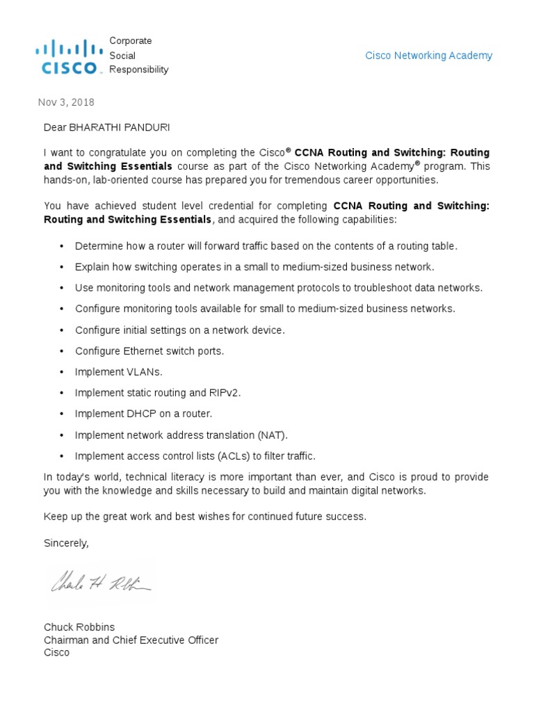 BHARATHIPANDURI-CCNA R & S Module-2 - Letter | PDF | Computers