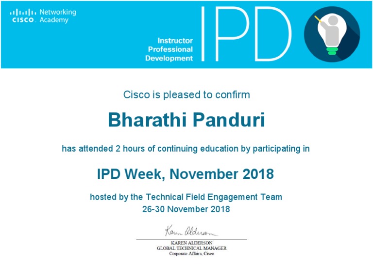 Ipd Certificate Nov | PDF