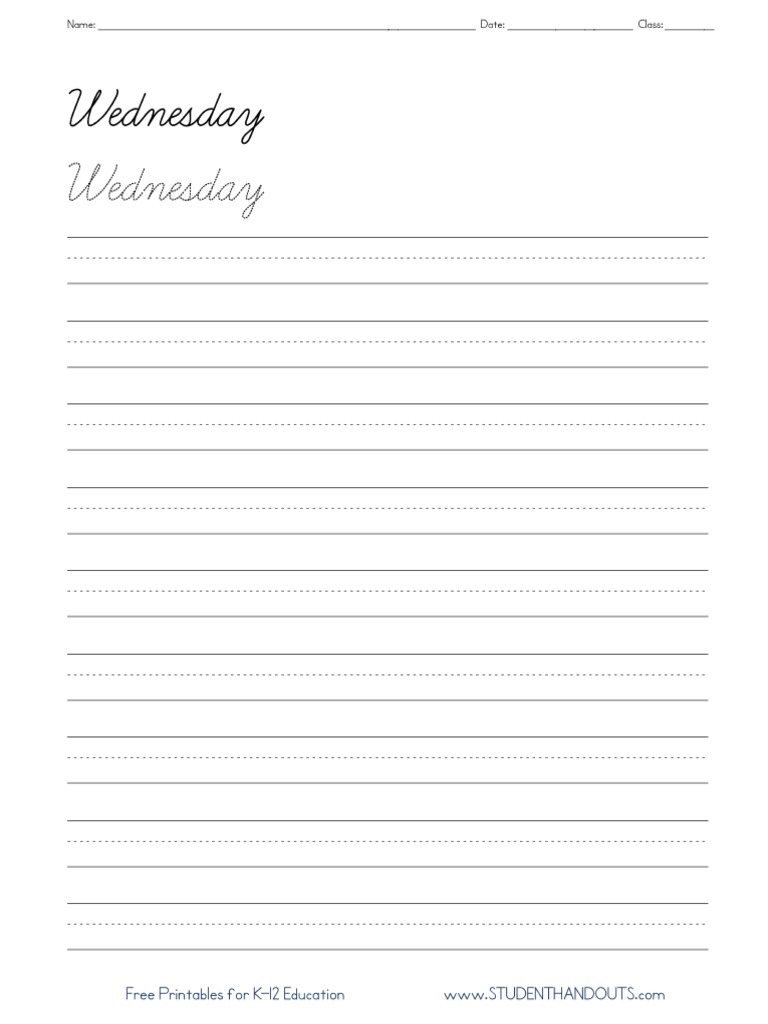 Wednesday Cursive PDF | PDF