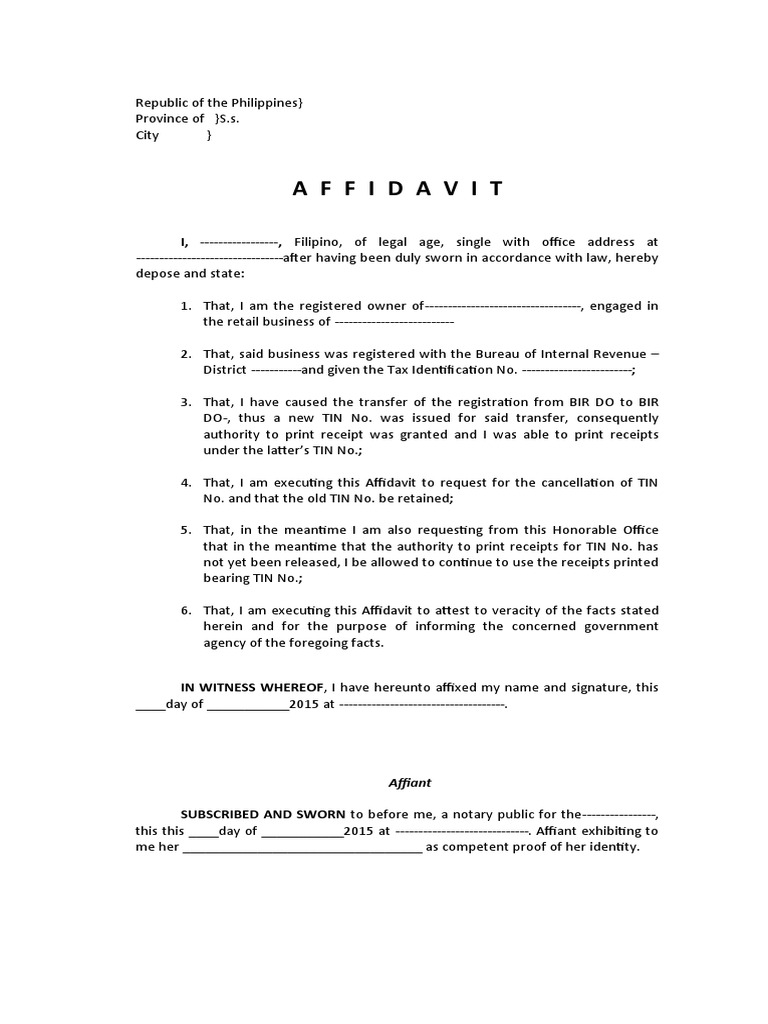 1 Affidavit of Closure | PDF