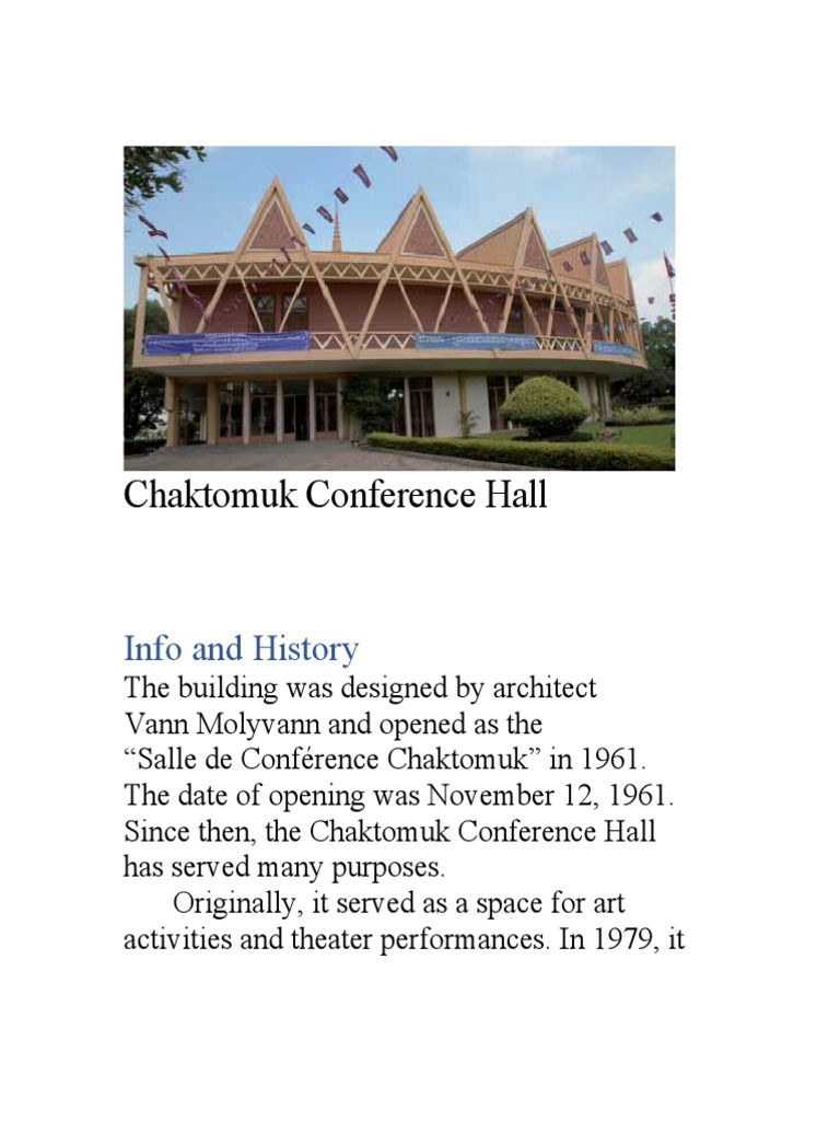 Chaktomuk Conference Hall: Info and History | PDF | Phnom Penh | Cambodia