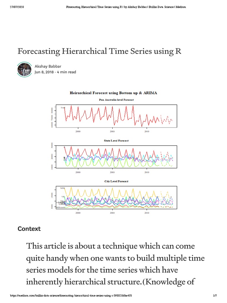 Forecasting Hierarchical Time Series Using R - by Akshay Babbar - Brillio Data Science - Medium ...