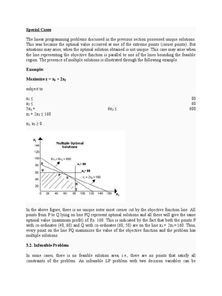Special Cases of LPP | PDF | Linear Programming | Mathematical Optimization