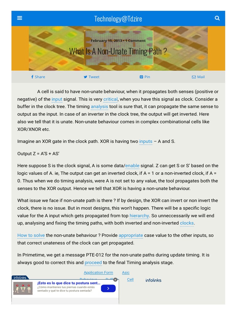 What Is A Non-Unate Timing Path - Technology@Tdzire223737 | PDF
