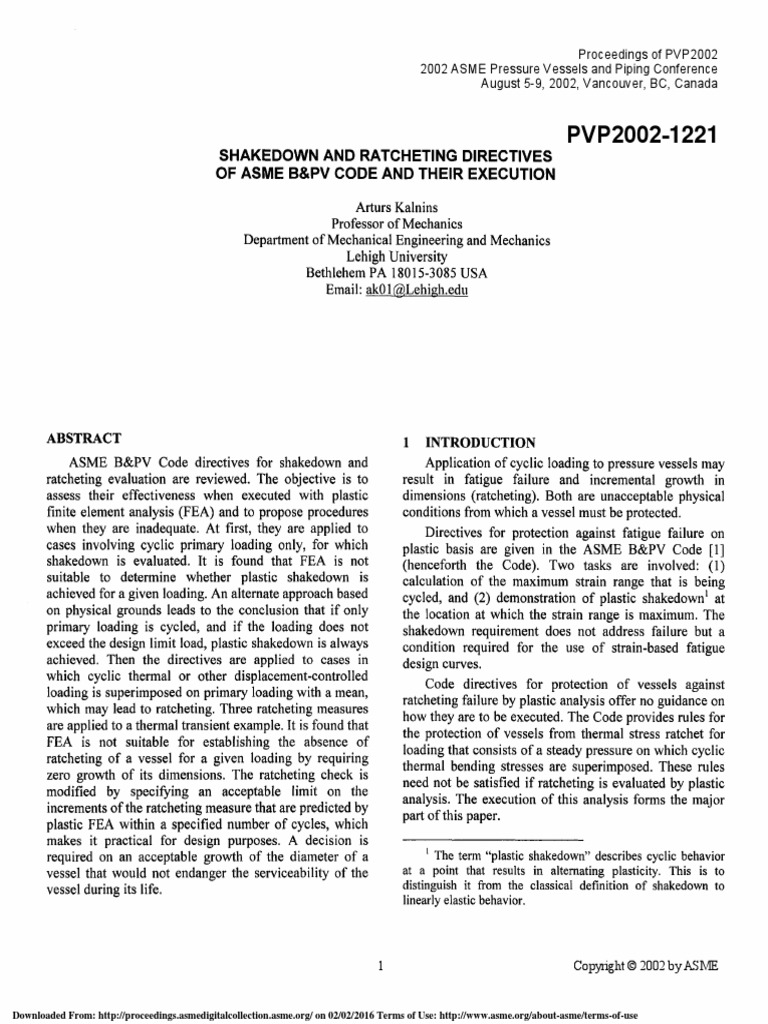 Shakedown and Ratcheting Directives PDF | PDF | Plasticity (Physics ...