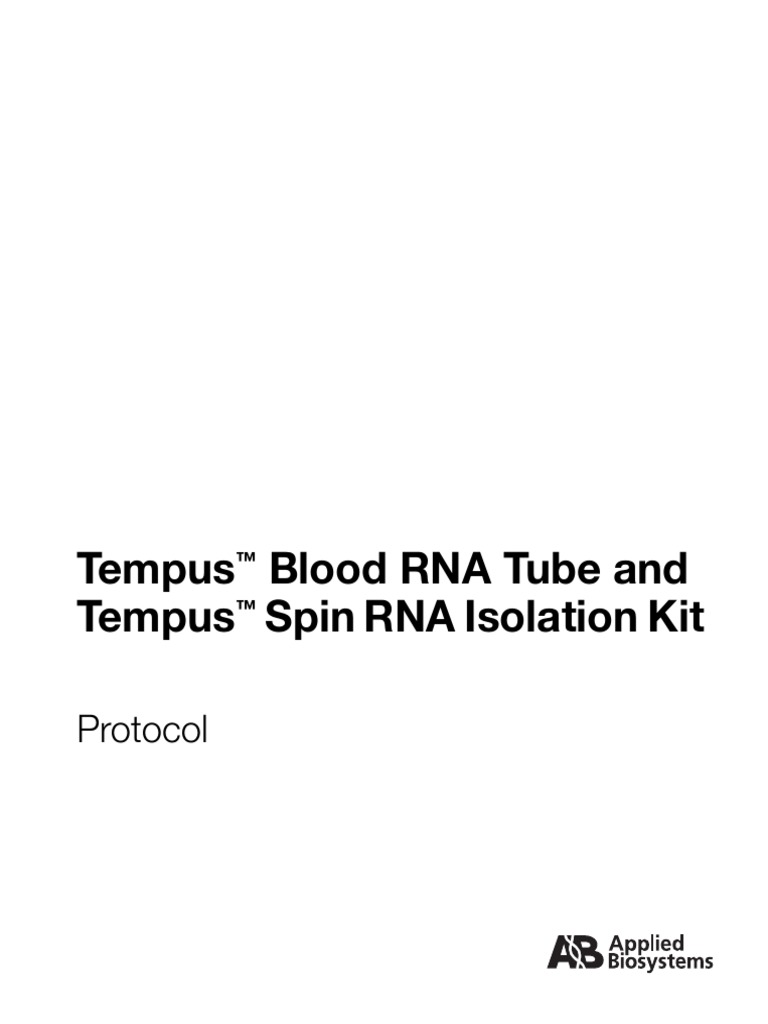 Tempus RNA Isolation Cms - 042989 | PDF | Protein Purification ...