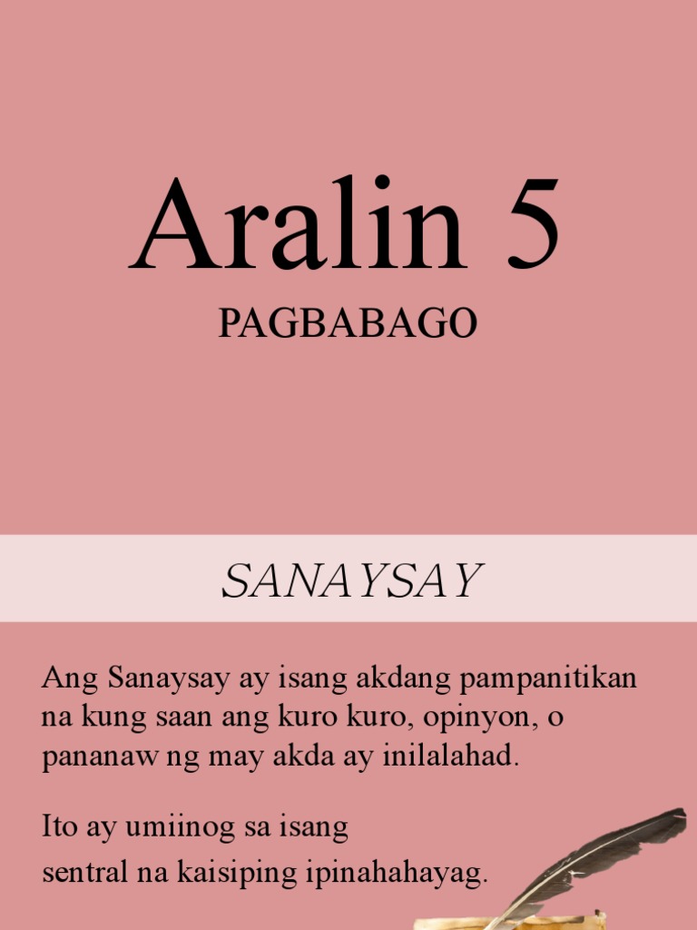 Aralin 5 Filipino | PDF