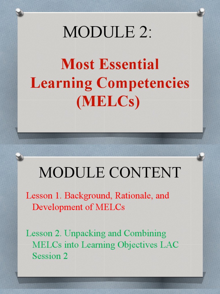 MELCs: Background and Development Guide | PDF | Curriculum | Teachers