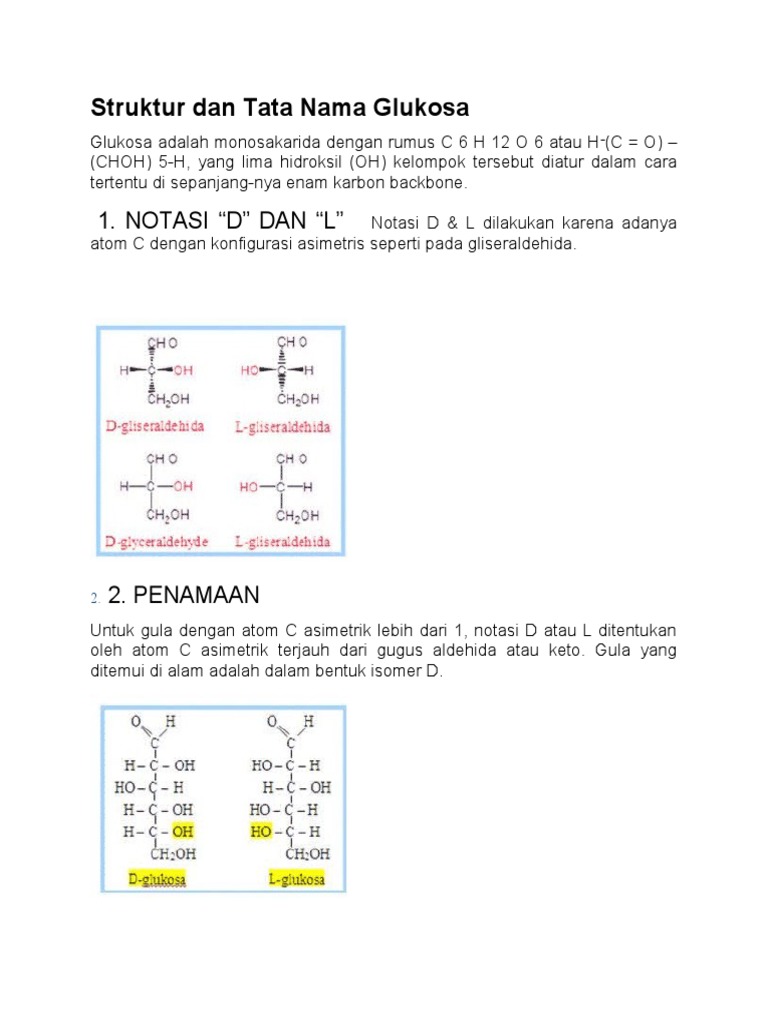 Struktur Dan Tata Nama Glukosa | PDF