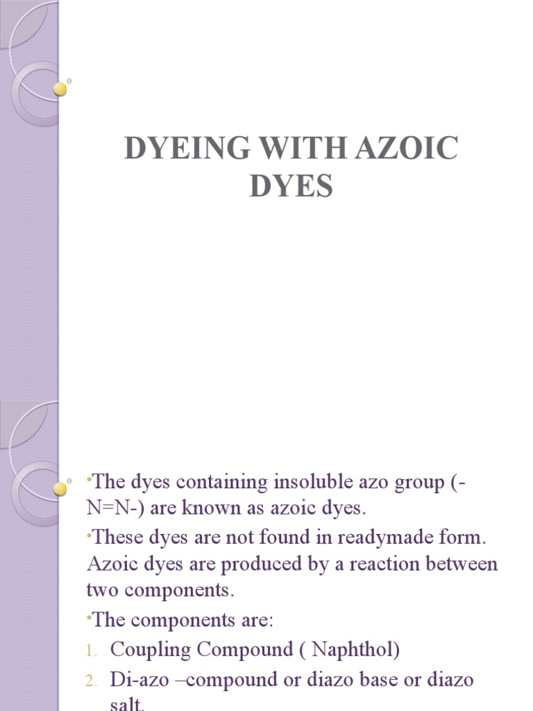 Azoic Dyes | PDF | Dye | Sodium Hydroxide